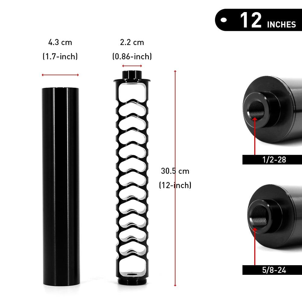 12 Inch 414 Spiral 1/2-28 5/8-24 Single Core Aluminum Tube Car Fuel Fi